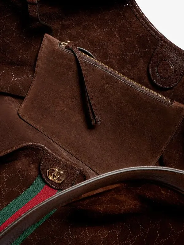 Gucci Giglio Perforated Suede Shopping Bag