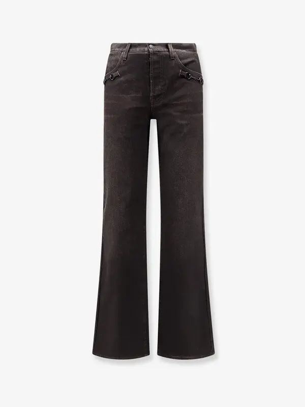 Gucci Cotton Denim Trousers With Horsebit Detail