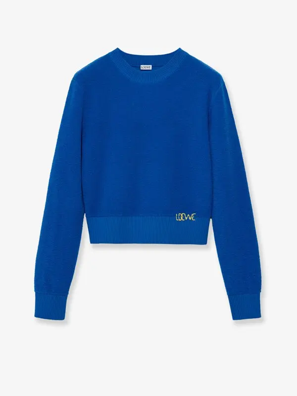 Loewe Wool Sweater With Contrasting Embroidered Logo At The Bottom