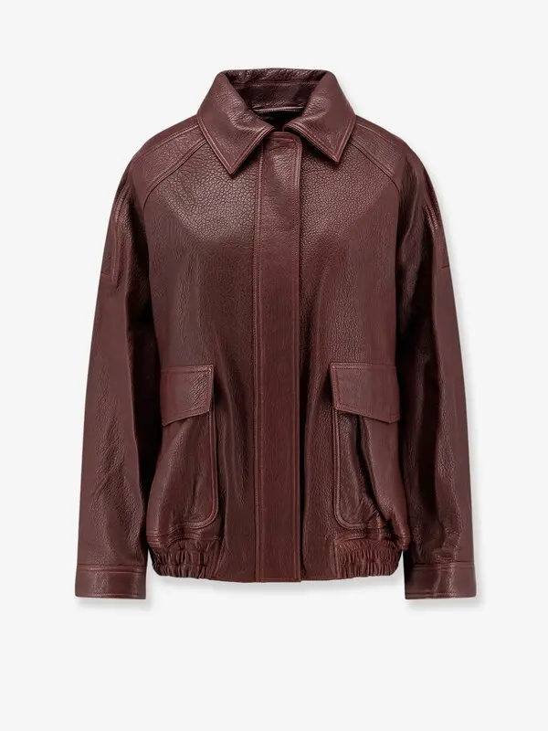 RÓHE Aviator Grained Leather Jacket
