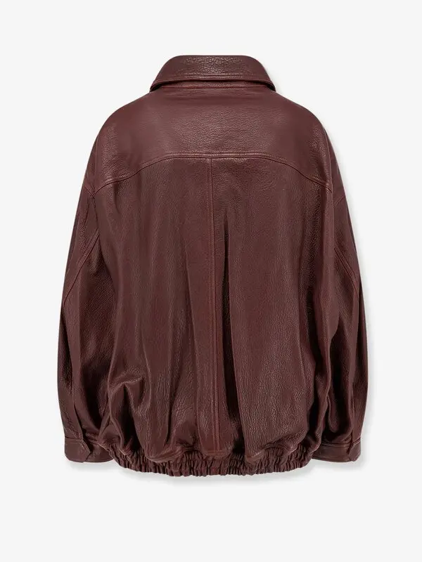 RÓHE Aviator Grained Leather Jacket