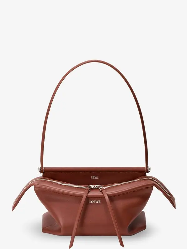 Loewe Whisker Small Calfskin Handbag - Brown