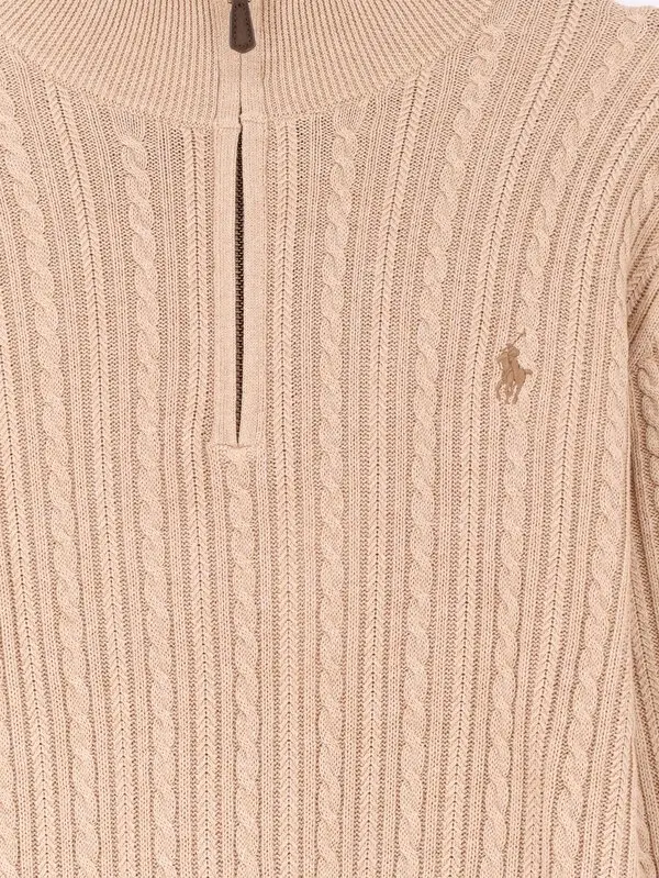 Polo Ralph Lauren Cable Knit Cotton Sweater With Zip