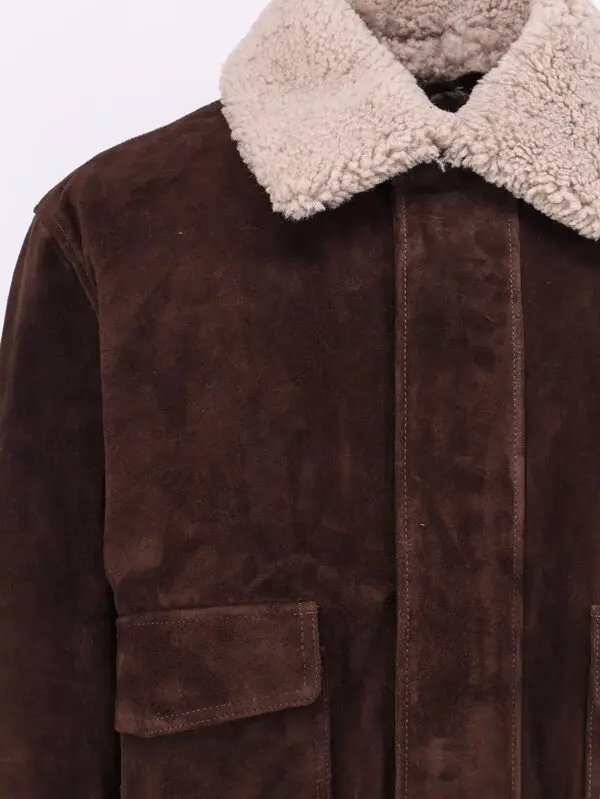 ARMA Suede Jacket With Fur Collar