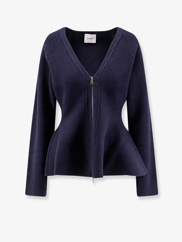 NUDE Wool Blend Cardigan - Blue