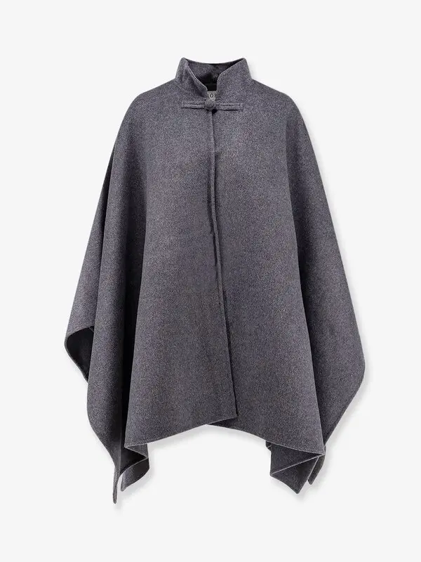 RÓHE Wool Cape With Toggle