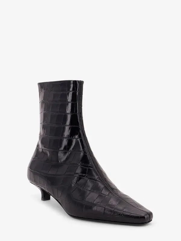 TOTEME Pointedtoe Ankle Boots With Crocodile Effect