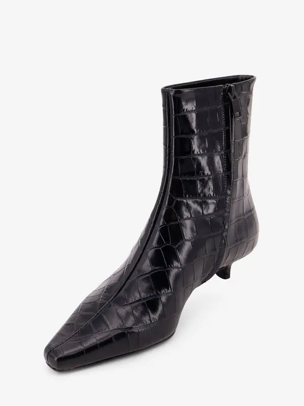 TOTEME Pointedtoe Ankle Boots With Crocodile Effect
