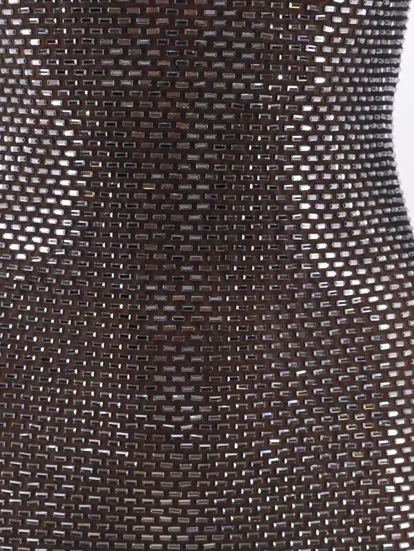 SELF-PORTRAIT Long Dress With Allover Rhinestones