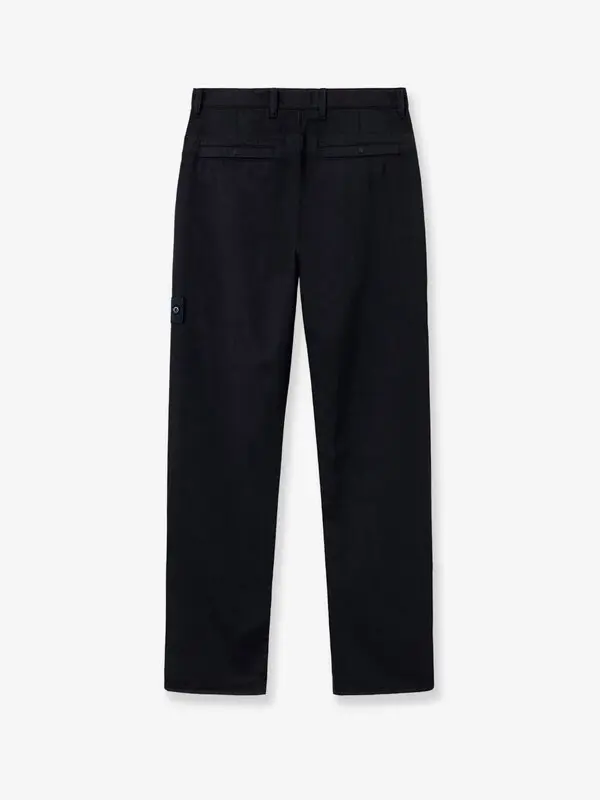 Stone Island Wool And Cotton Blend Trousers