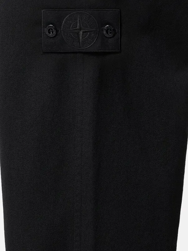 Stone Island Wool And Cotton Blend Trousers