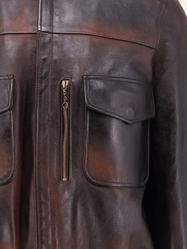 GOLDEN GOOSE Archive Distressed Effect Leather Jacket