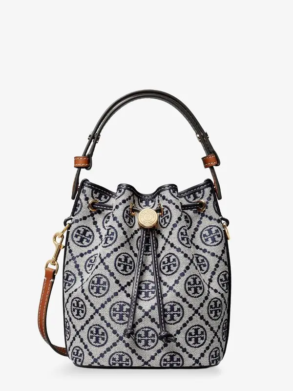 Tory Burch T Monogram Cottonblend Bucket Bag