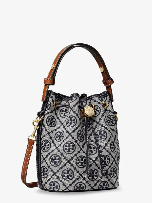 Tory Burch T Monogram Cottonblend Bucket Bag