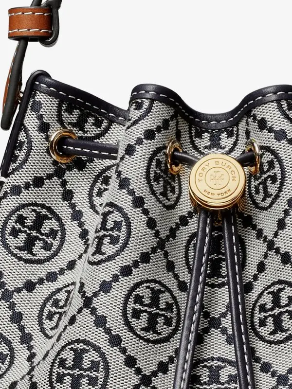 Tory Burch T Monogram Cottonblend Bucket Bag