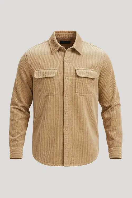 CLOUDVEIL Everyday Corduroy Shirt - Tan