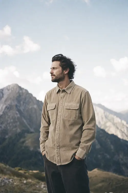 CLOUDVEIL Everyday Corduroy Shirt - Tan