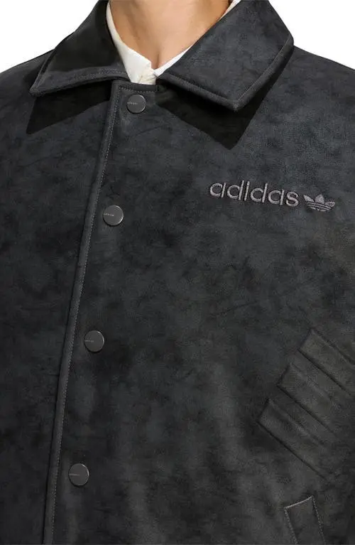 Adidas Faux Leather Bomber Jacket