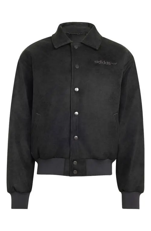 Adidas Faux Leather Bomber Jacket