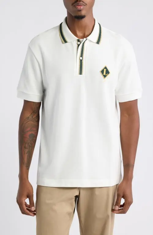 Lacoste Made In France Classic Fit Badge Accent Polo - Flour