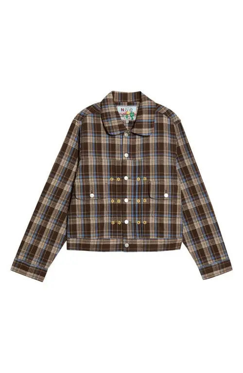 NOTHING GROWS OVERNIGHT Plaid Growth Trucker Jacket