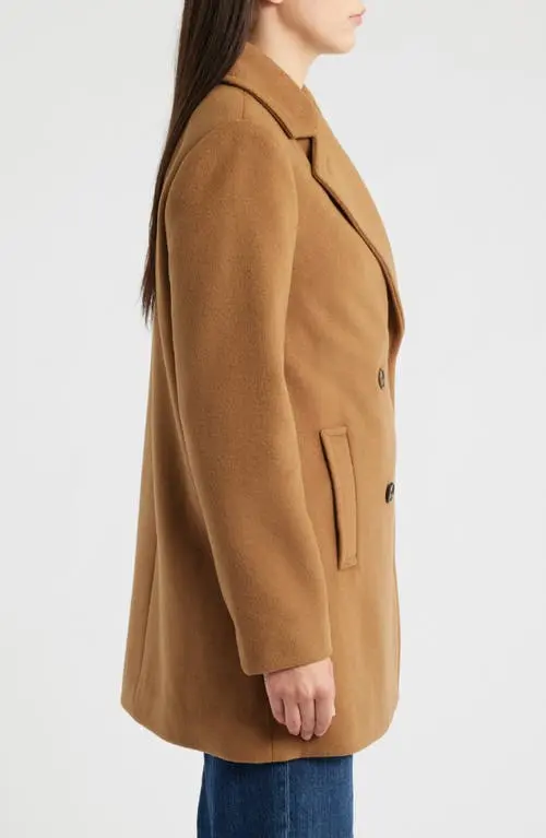 Calvin Klein Wool Blend Peacoat - Dark Camel