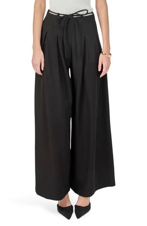 Endless Rose Pleated High Waist Wide Leg Pants