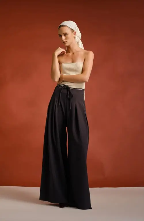 Endless Rose Pleated High Waist Wide Leg Pants