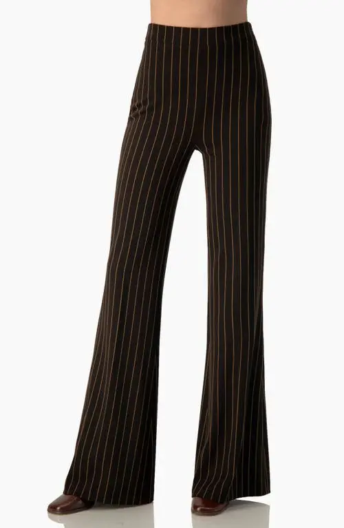 IVONNE Pinstripe High-waist Wide-leg Flared Trousers