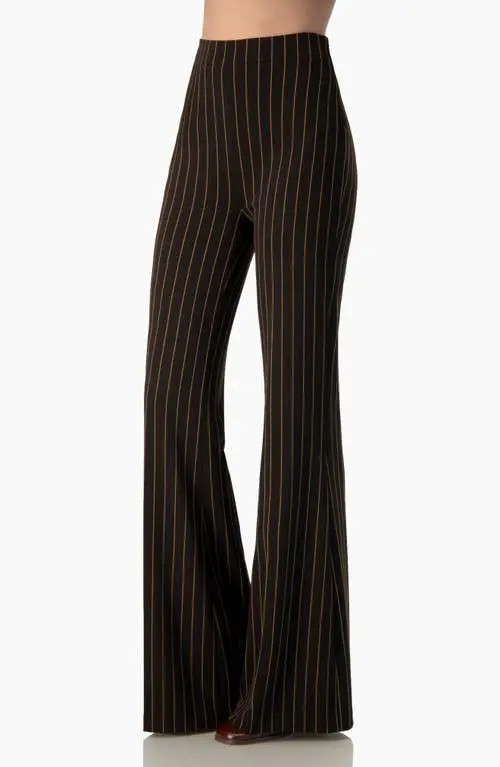 IVONNE Pinstripe High-waist Wide-leg Flared Trousers