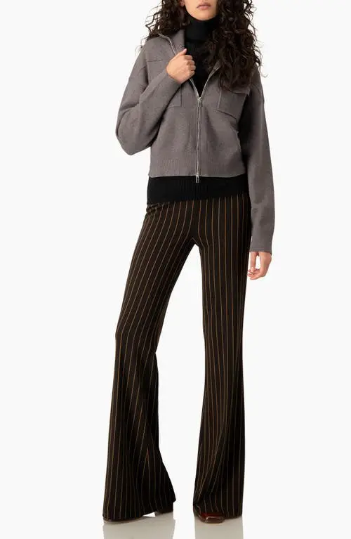IVONNE Pinstripe High-waist Wide-leg Flared Trousers