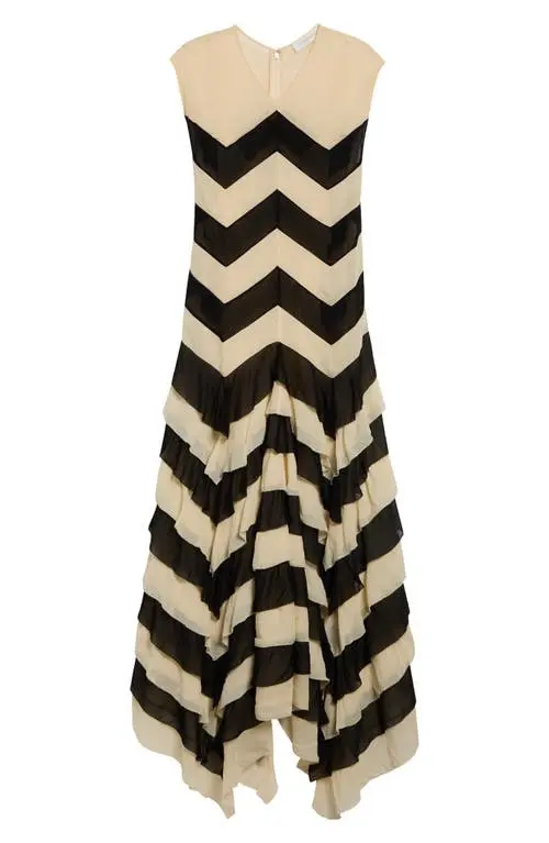 Zimmermann Ascent Zigzag Stripe Layered Maxi Dress