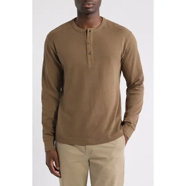 FLINT AND TINDER BY HUCKBERRY Surplus Long Sleeve Henley - Worn Canvas