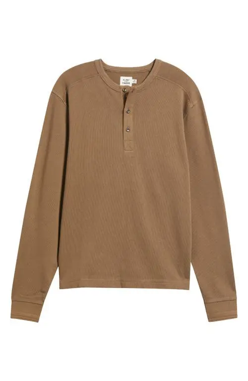 FLINT AND TINDER BY HUCKBERRY Surplus Long Sleeve Henley - Worn Canvas