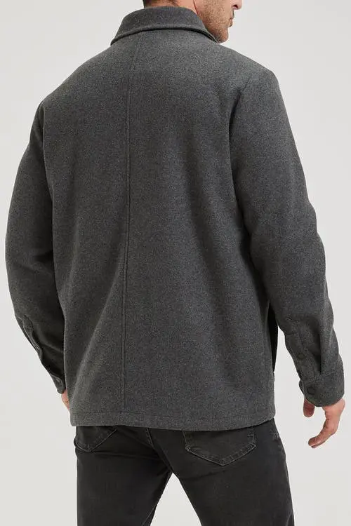 CLOUDVEIL Flannel Lined Barn Coat - Charcoal