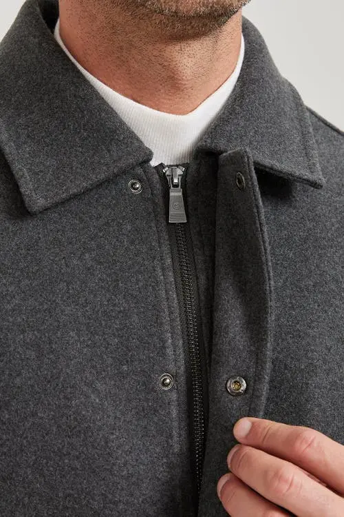 CLOUDVEIL Flannel Lined Barn Coat - Charcoal