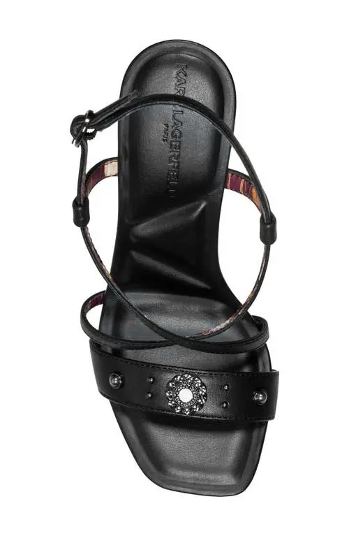 Karl Lagerfeld Paris Caely Strappy Faux Leather Sandal