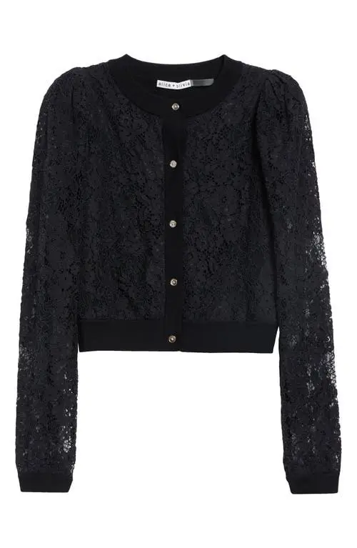 Alice + Olivia Kitty Lace Overlay Cardigan