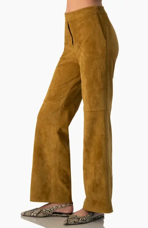 IVONNE Faux-suede High-rise Tailored Flared Trousers