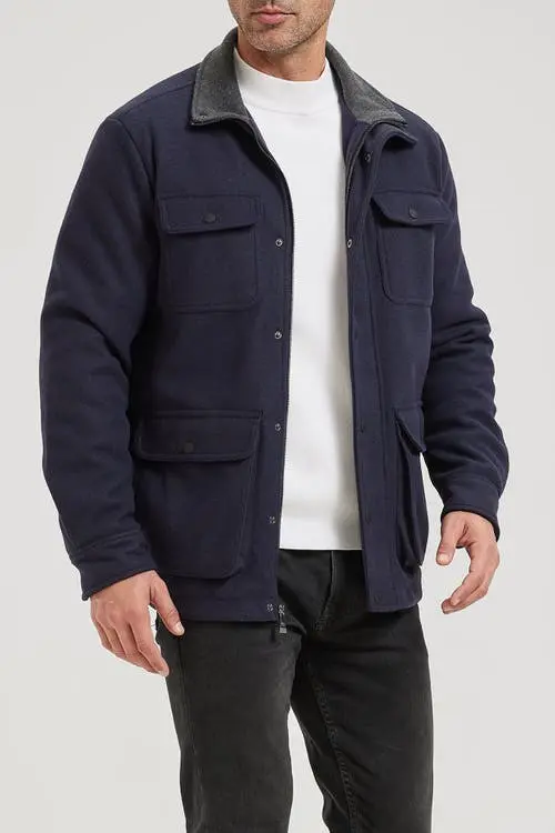 CLOUDVEIL Park City Vegan Wool Barn Jacket - Navy