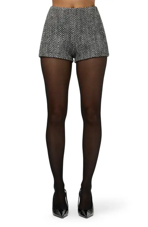 Naked Wardrobe Herringbone High Waist Hot Pants