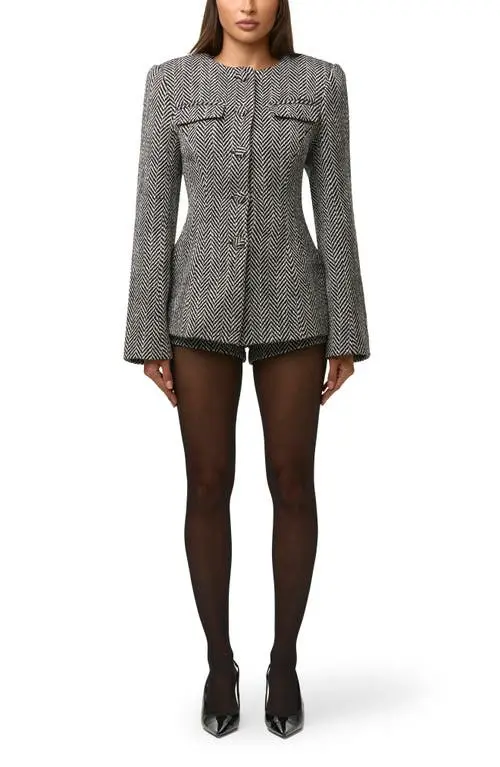 Naked Wardrobe Herringbone High Waist Hot Pants