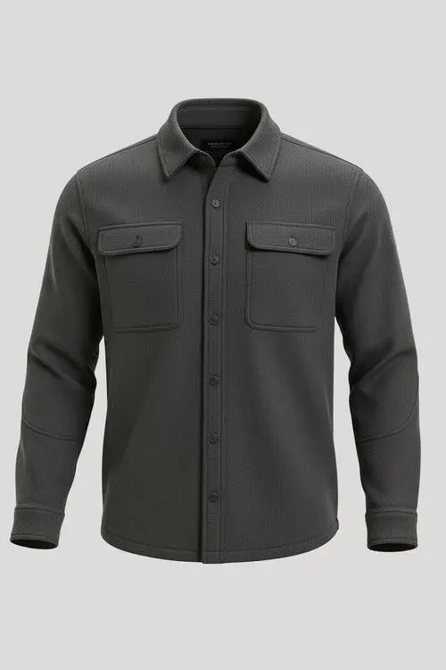 CLOUDVEIL Park City Vegan Wool Shirt Jacket - Charcoal