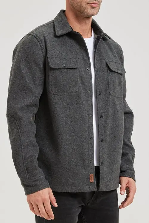 CLOUDVEIL Park City Vegan Wool Shirt Jacket - Charcoal