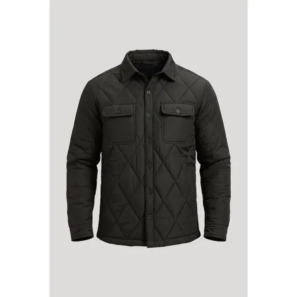CLOUDVEIL Lightweight Quilted Shirt Jacket - Black