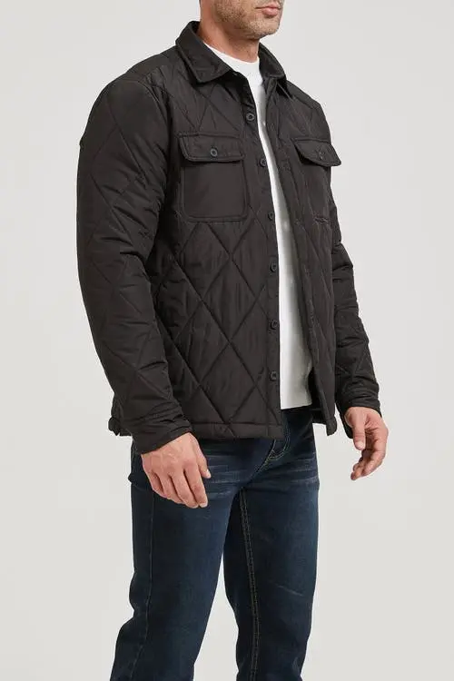 CLOUDVEIL Lightweight Quilted Shirt Jacket - Black