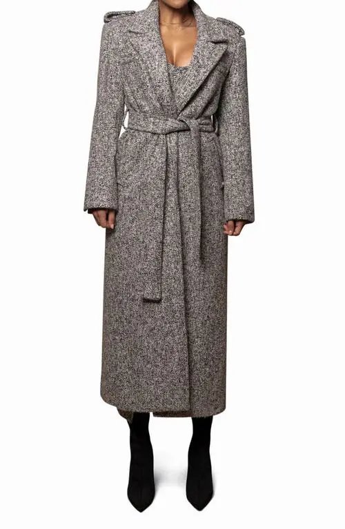 JLUXLABEL Savannah Belted Tweed Coat