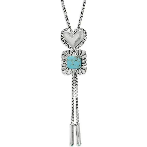 Lele Sadoughi Ruffle Heart Bolo Necklace