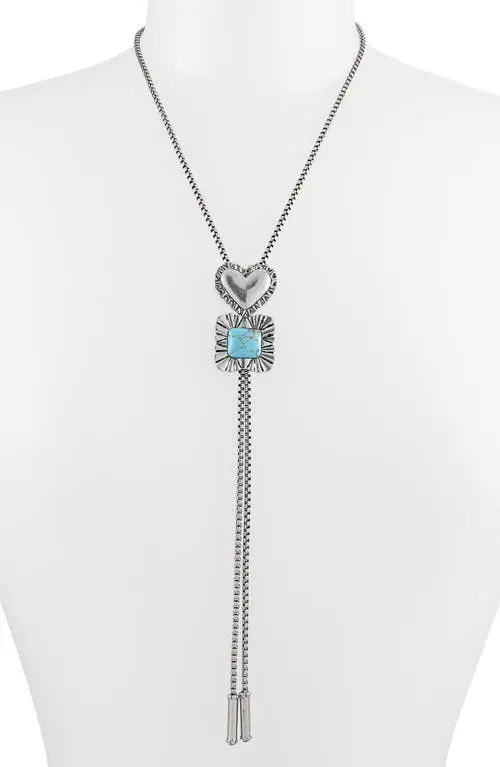 Lele Sadoughi Ruffle Heart Bolo Necklace