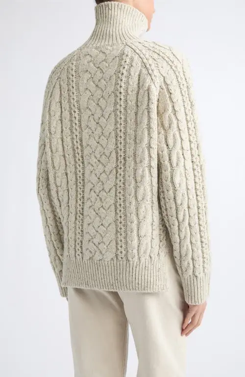 TOTEME Cable Stitch Wool Turtleneck Sweater
